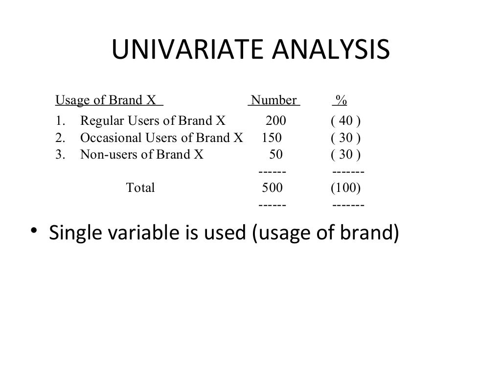 Multi variate techniques