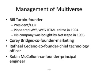 Multiverse | PPTX | Internet | Computing