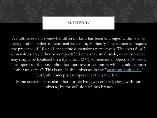 Multiverse theory powerpoint final | PPTX | Physics | Science