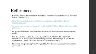 Multi version Concurrency Control and its applications in Advanced database system | PPT