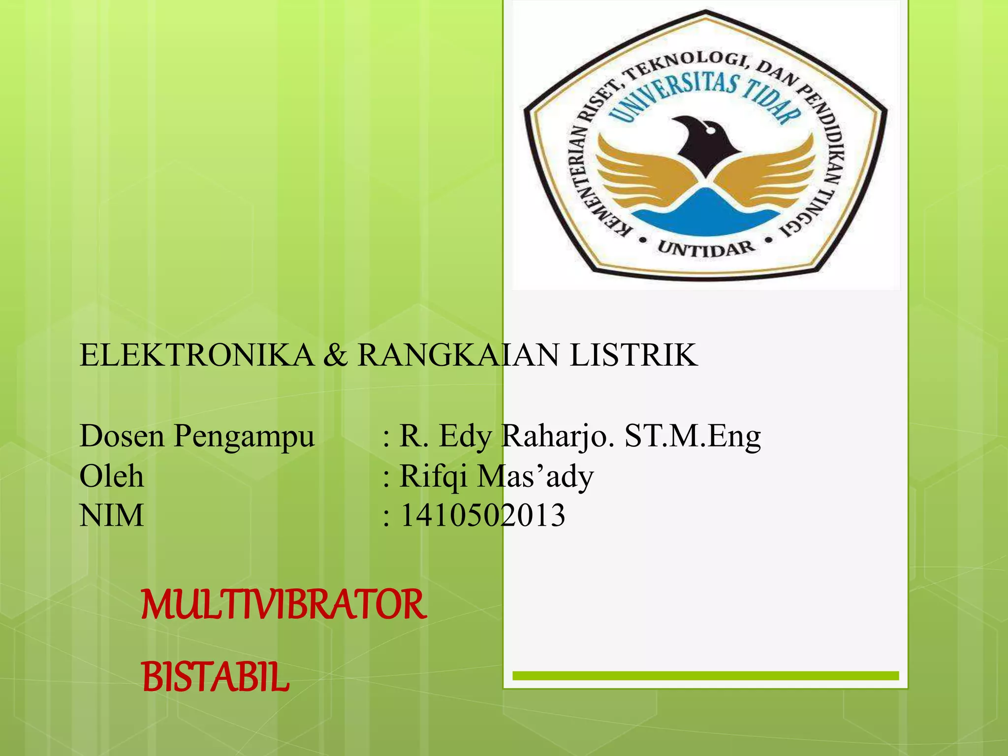 Multivibrator bistabil | PPTX