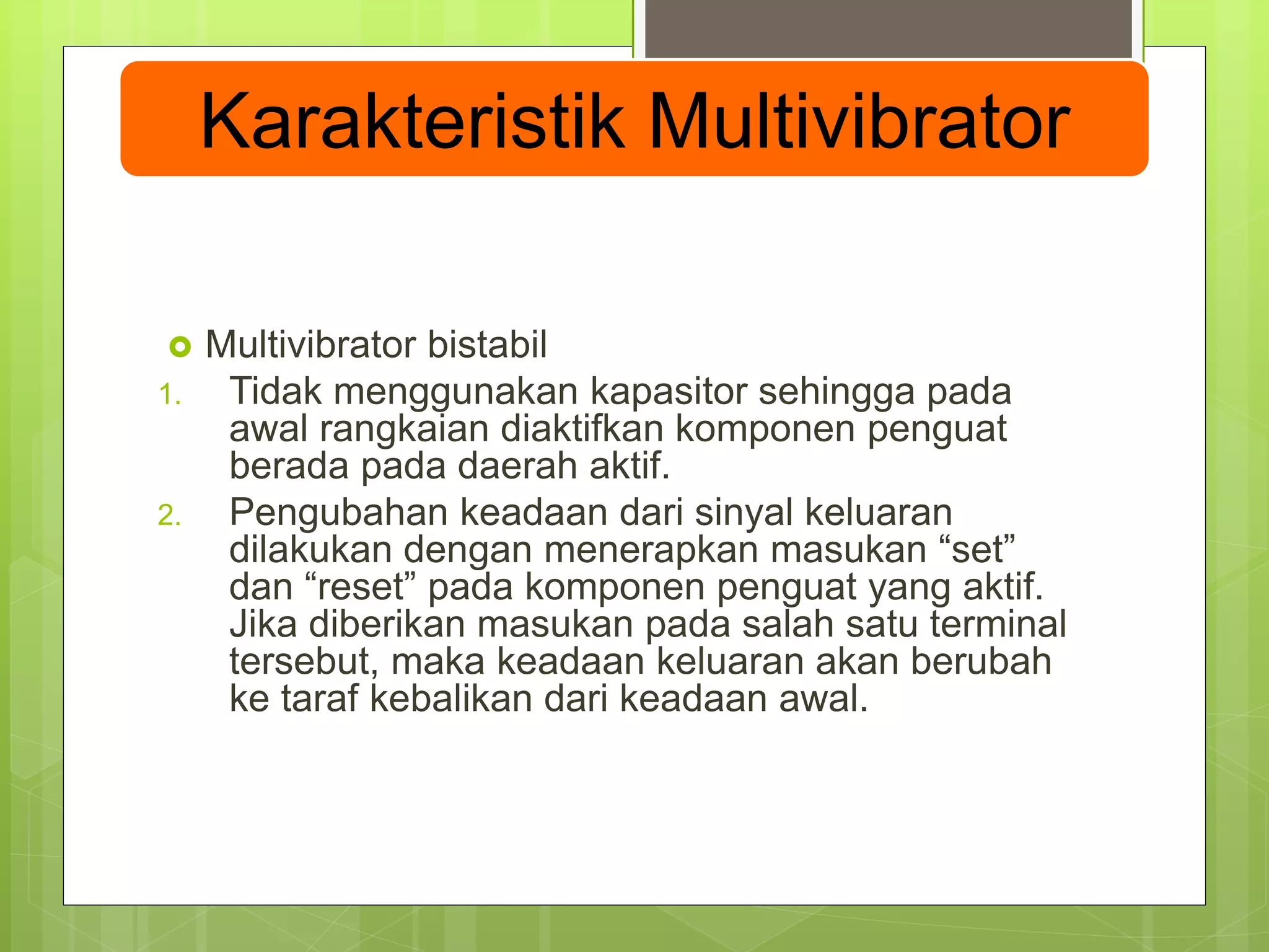 Multivibrator bistabil | PPTX