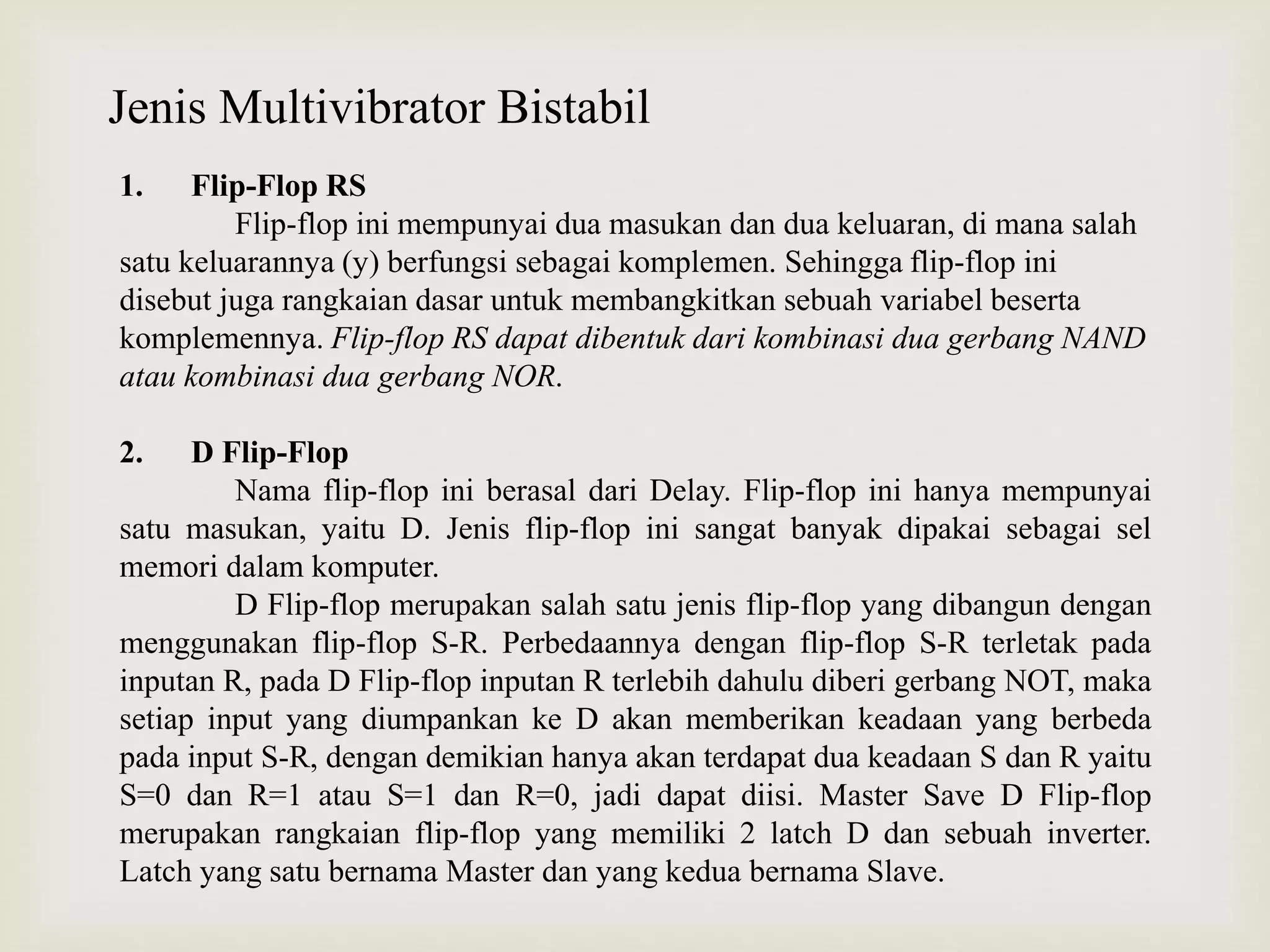 Multivibrator bistabil | PPTX