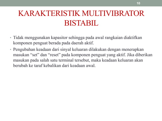 Multivibrator Bistabil | PPT