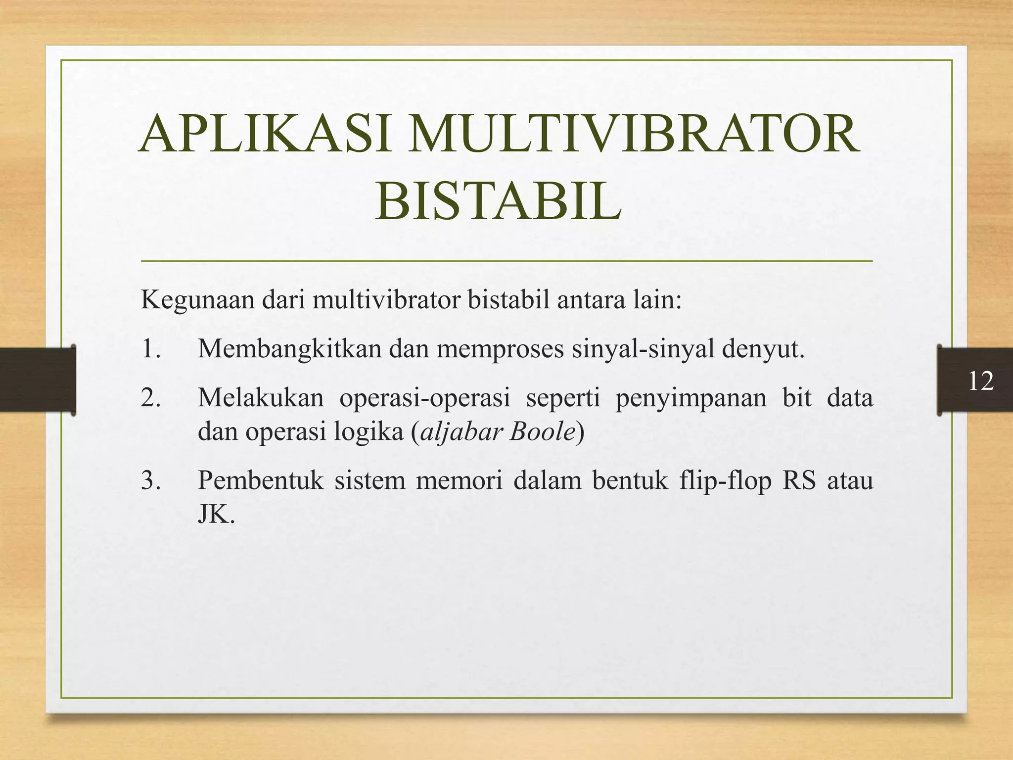 Multivibrator bistabil | PPTX