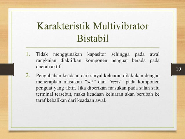 Multivibrator bistabil | PPT