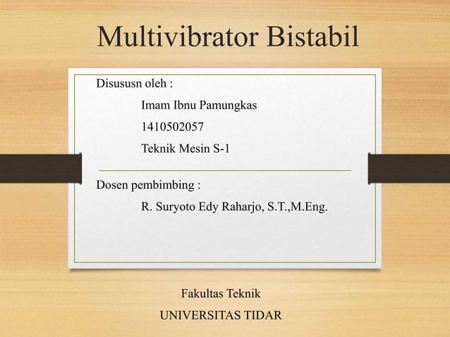 Multivibrator bistabil | PPT