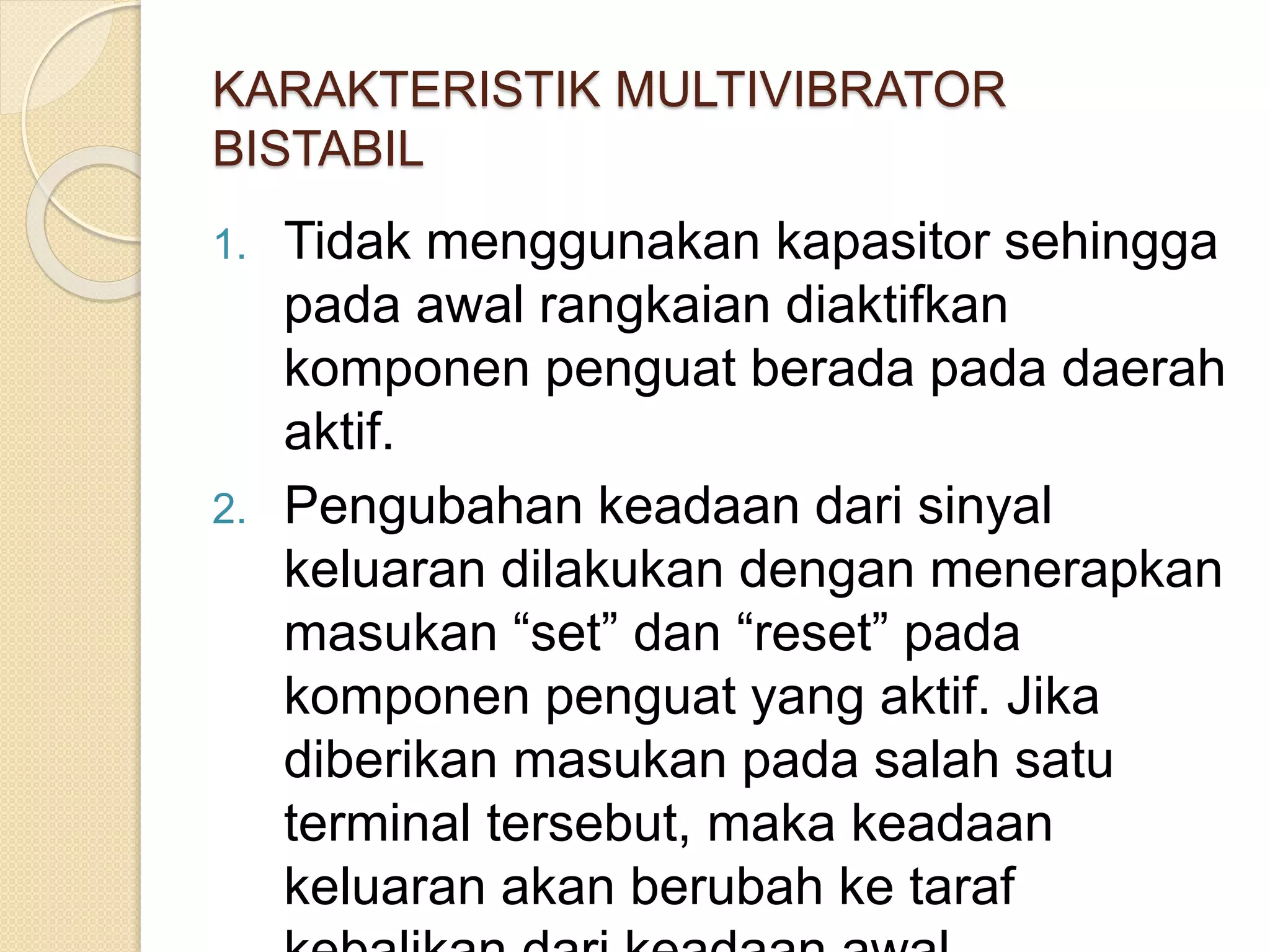Multivibrator bistabil rev | PPT
