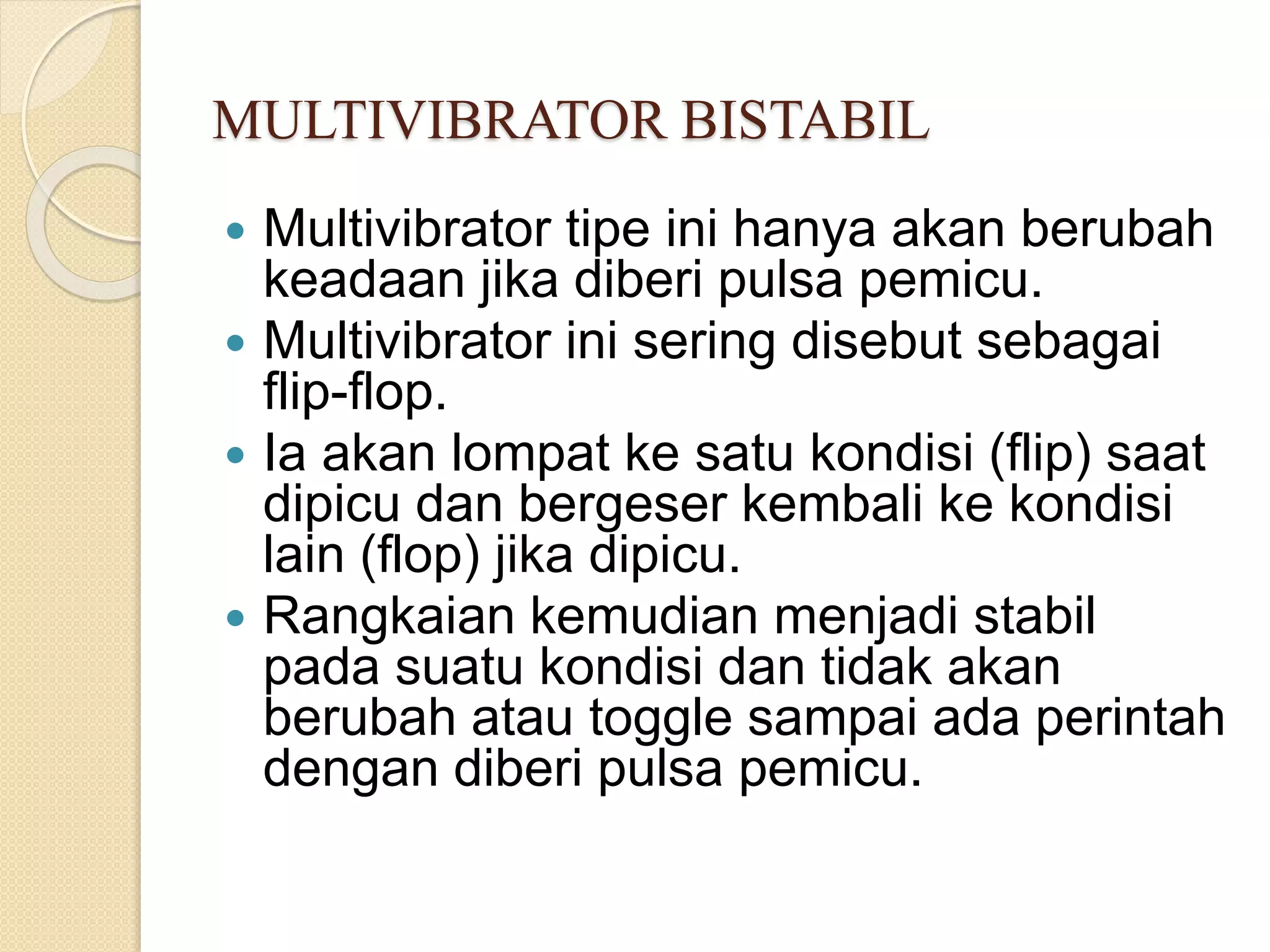 Multivibrator bistabil rev | PPT