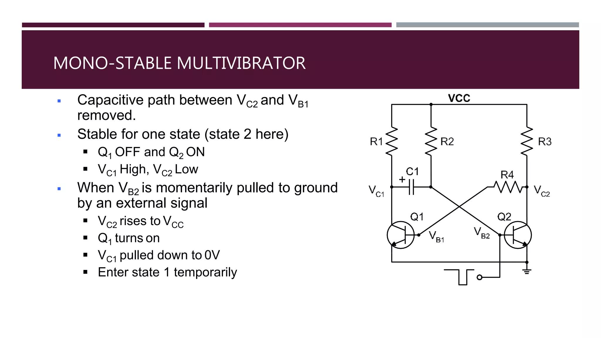 monostable Multivibrators electronic topic | PPTX