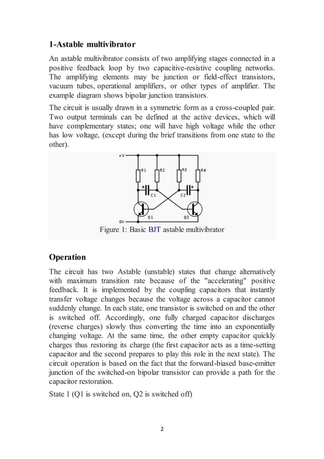 Multivibrators cct | DOCX | Consumer Electronics | Technology & Computing