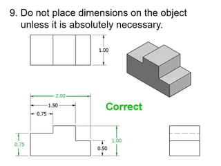 Multi view dimensioning rules notes | PPT