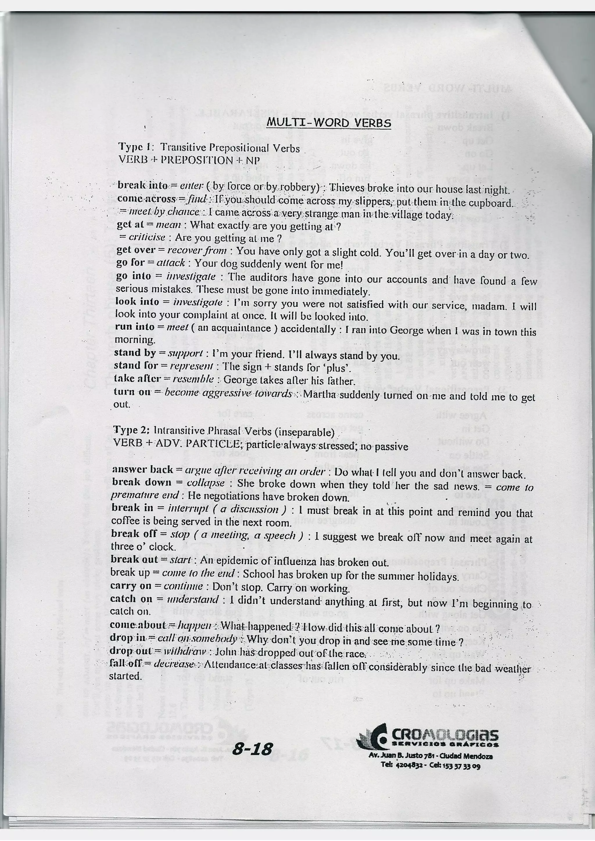 Multi Word Verbs | PDF