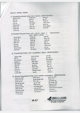 Multi Word Verbs | PDF