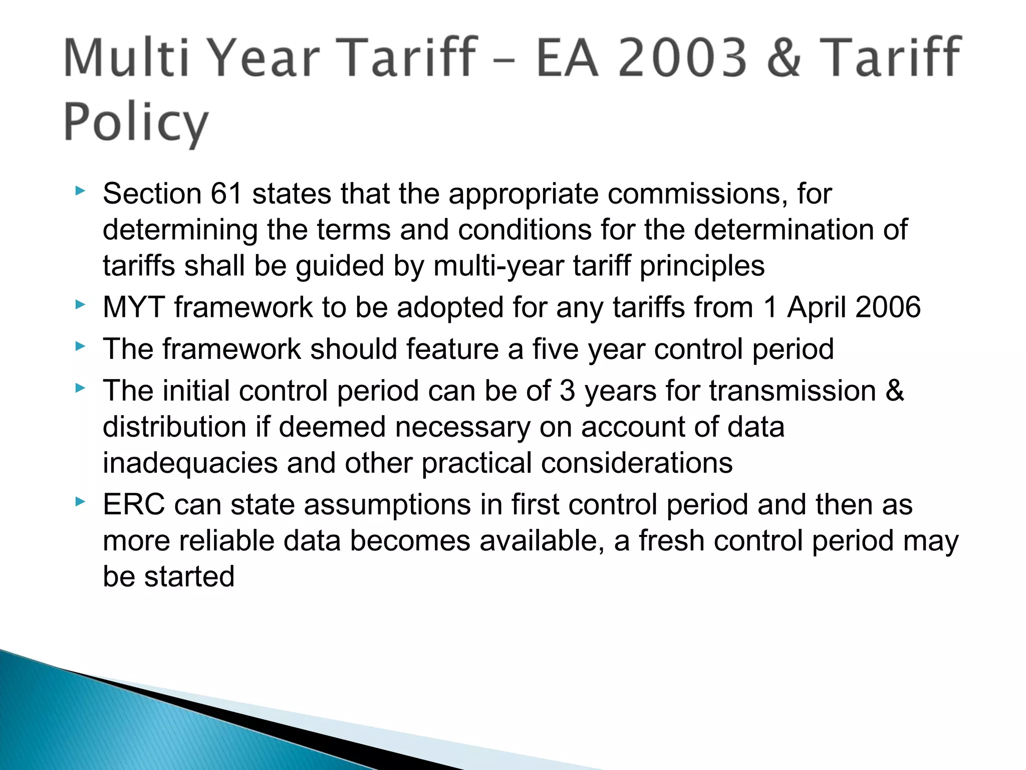 Multi year tariffs and regulations | PPT