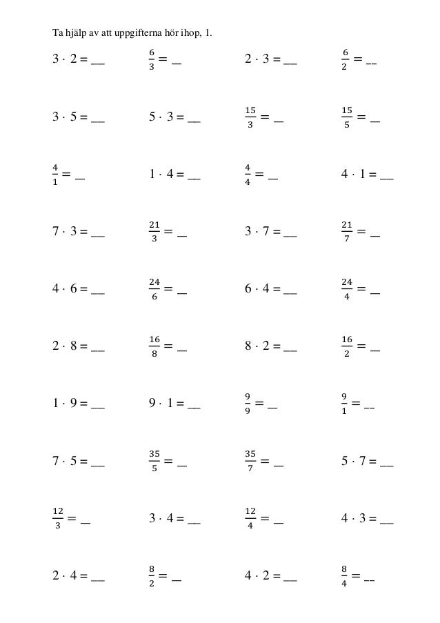 Multiplikation och division