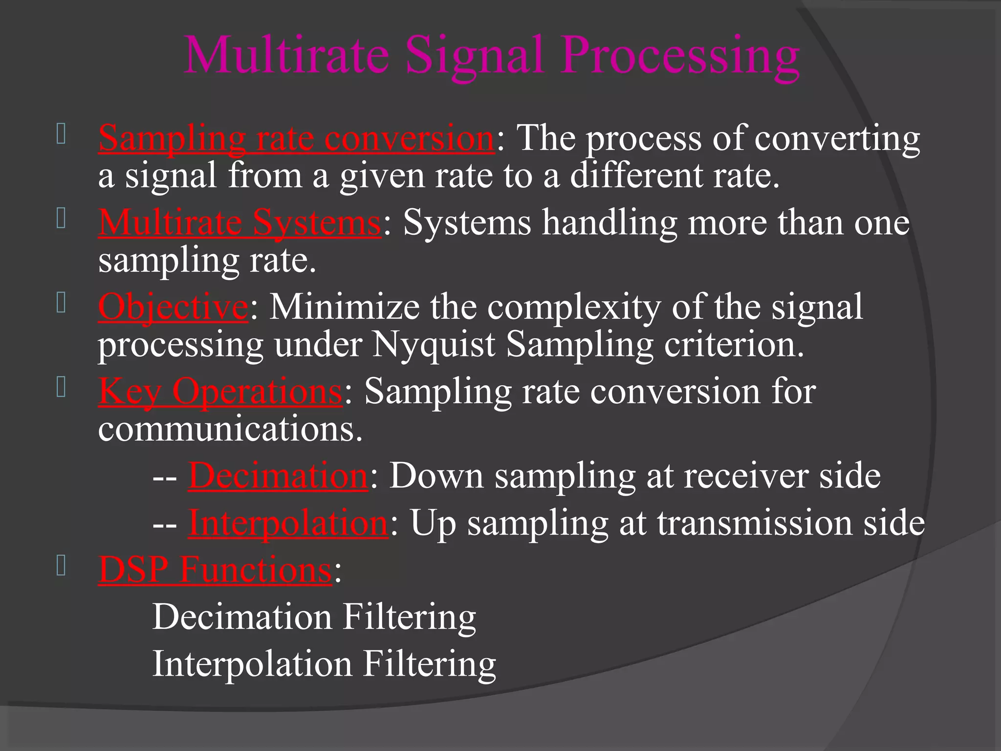 Multrate dsp | PPT
