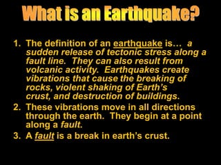 Mulvey power point for earthquake vocabulary | PPTX