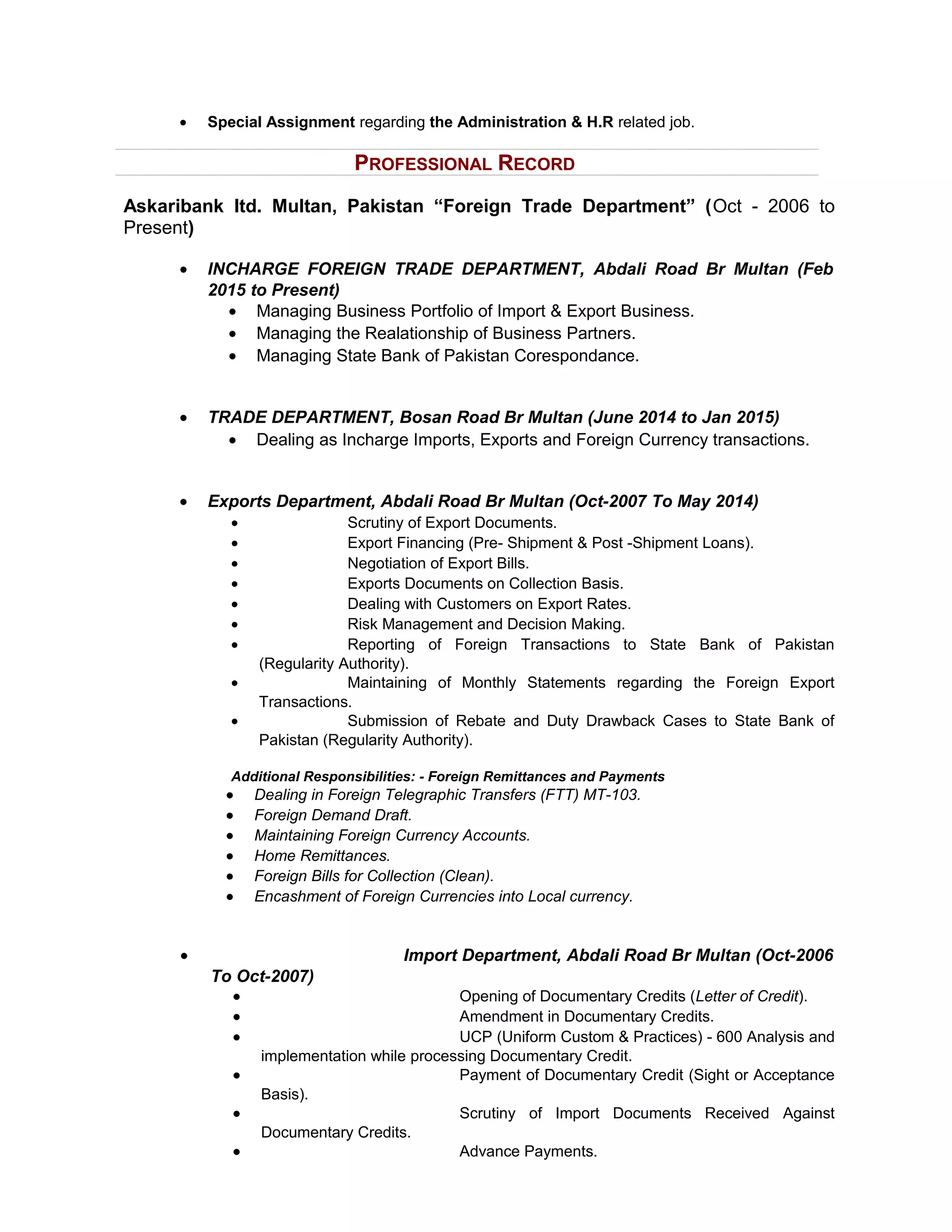 M Umar Resume | PDF