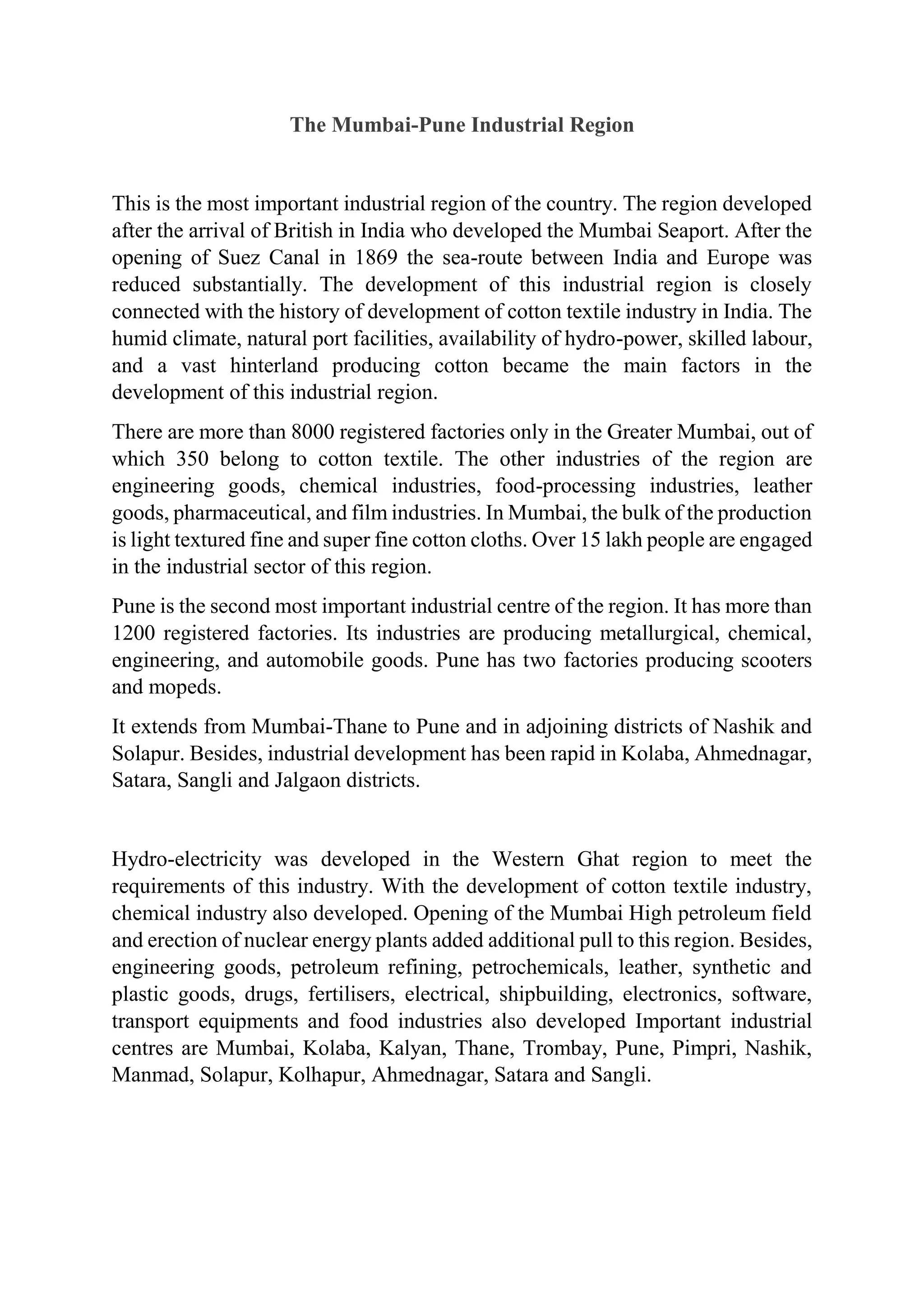 Mumbai pune industrial region. | PDF