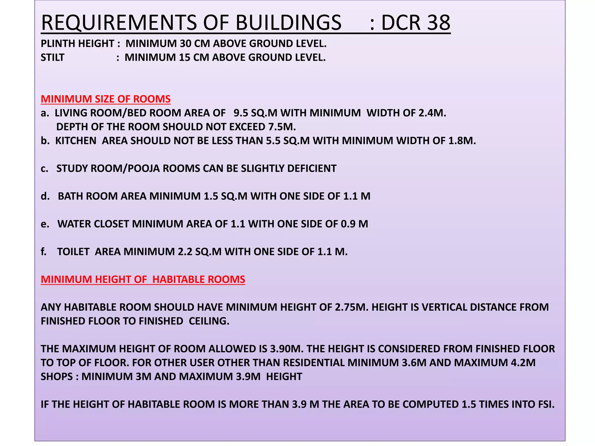 Development Control Regulations, Mumbai - Key points | PDF