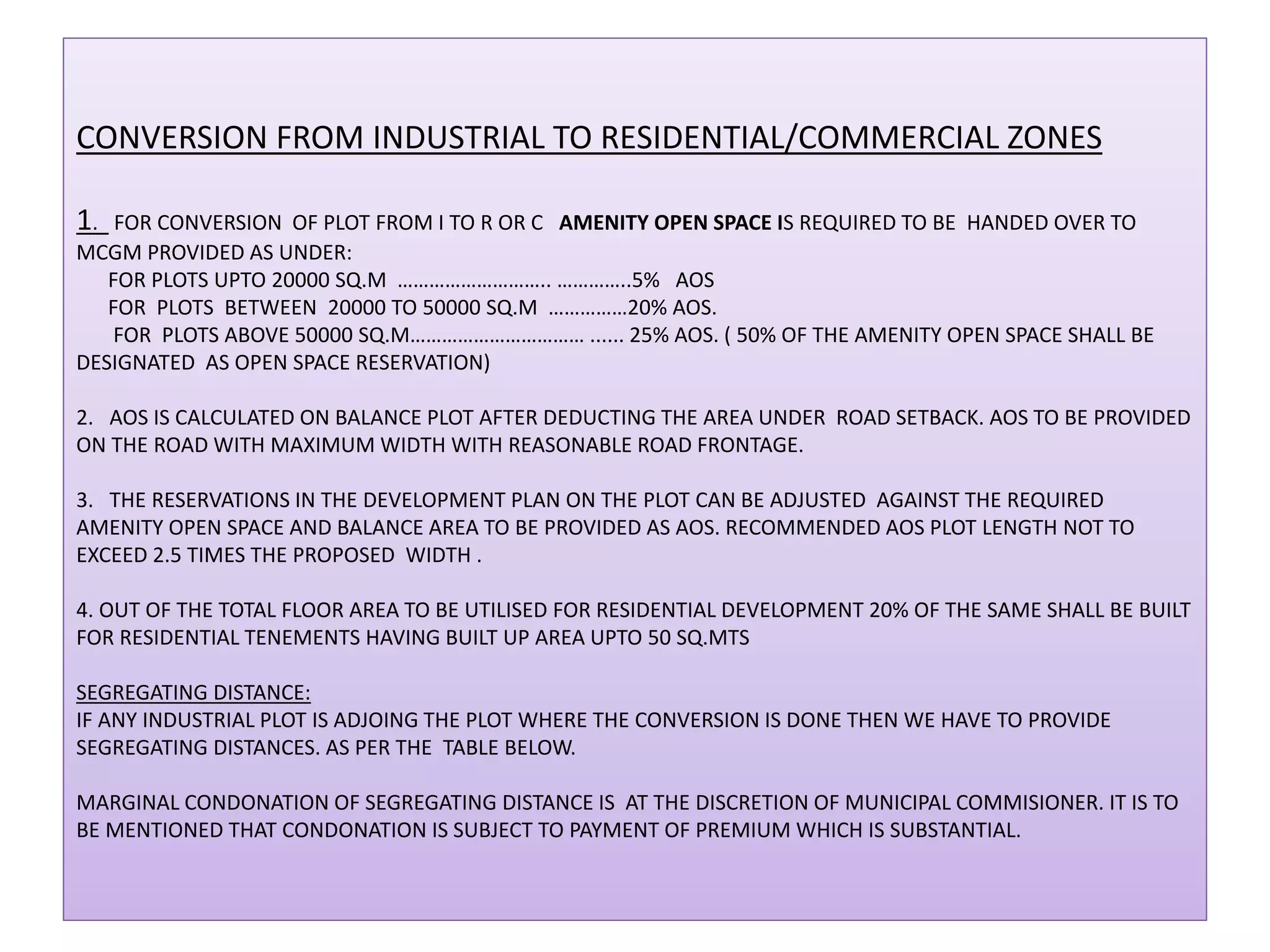 Development Control Regulations, Mumbai - Key points | PDF