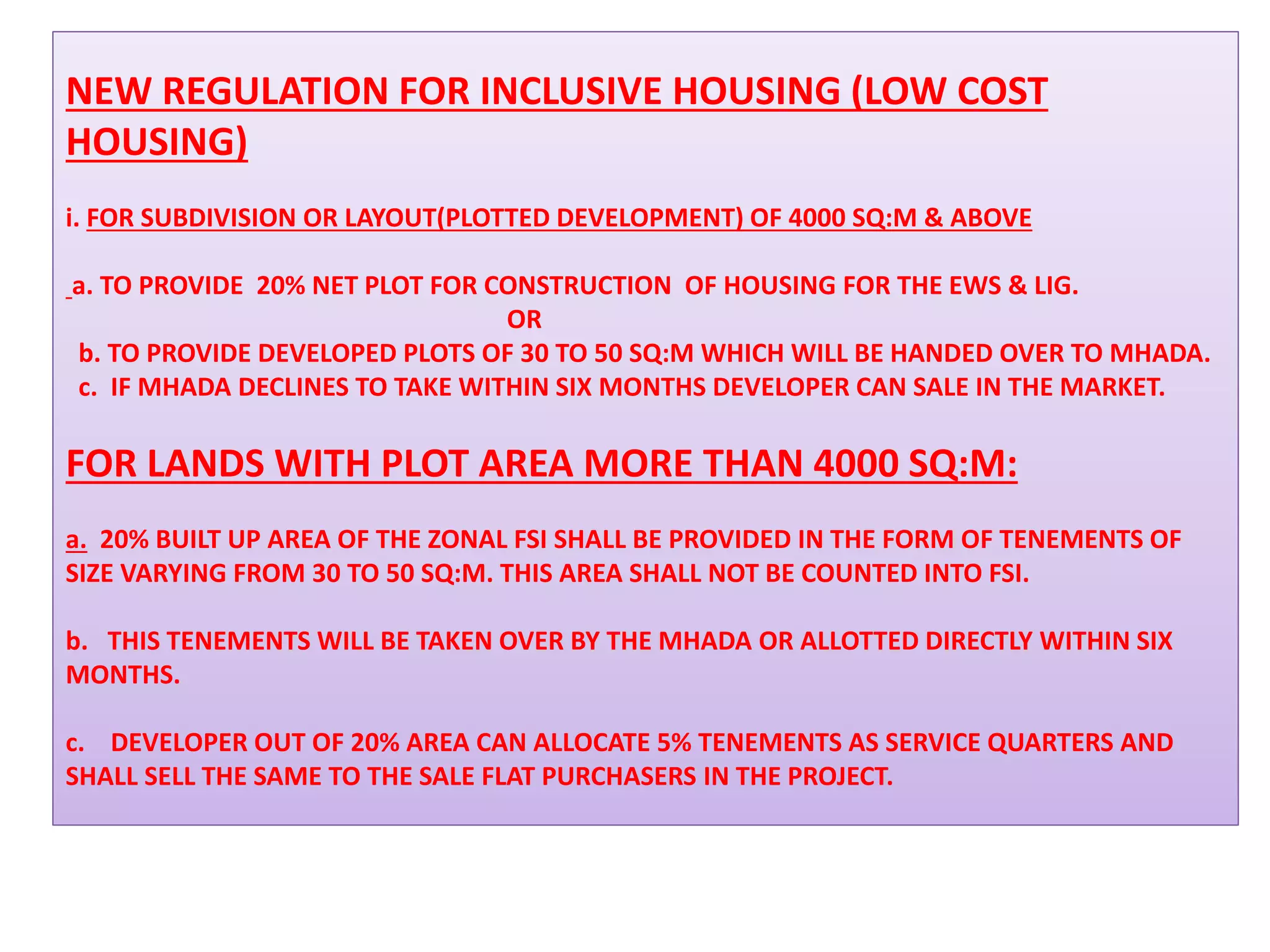 Development Control Regulations, Mumbai - Key points | PDF