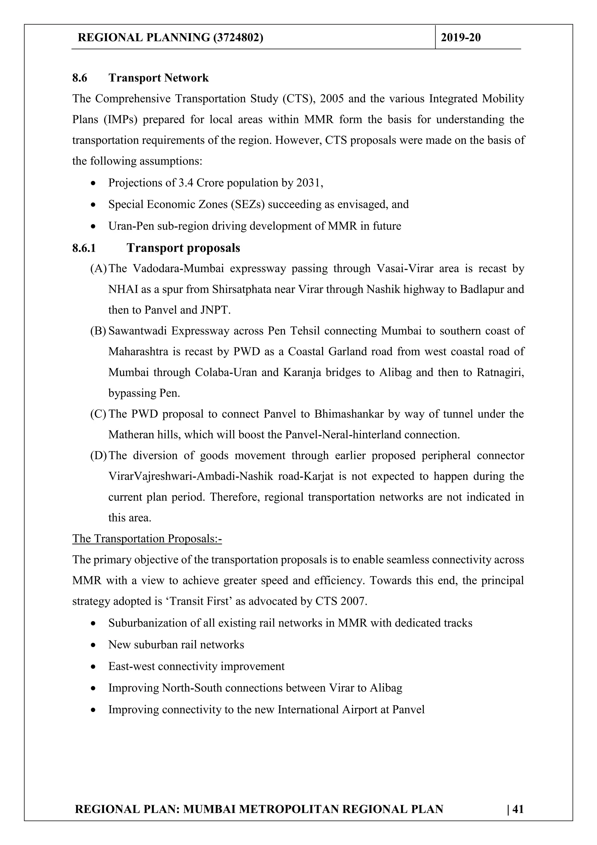 REGIONAL PLAN: A CASE OF MUMBAI METROPOLITAN REGION | PDF
