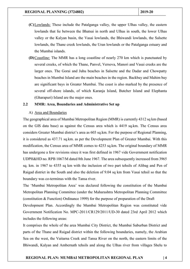 REGIONAL PLAN: A CASE OF MUMBAI METROPOLITAN REGION | PDF