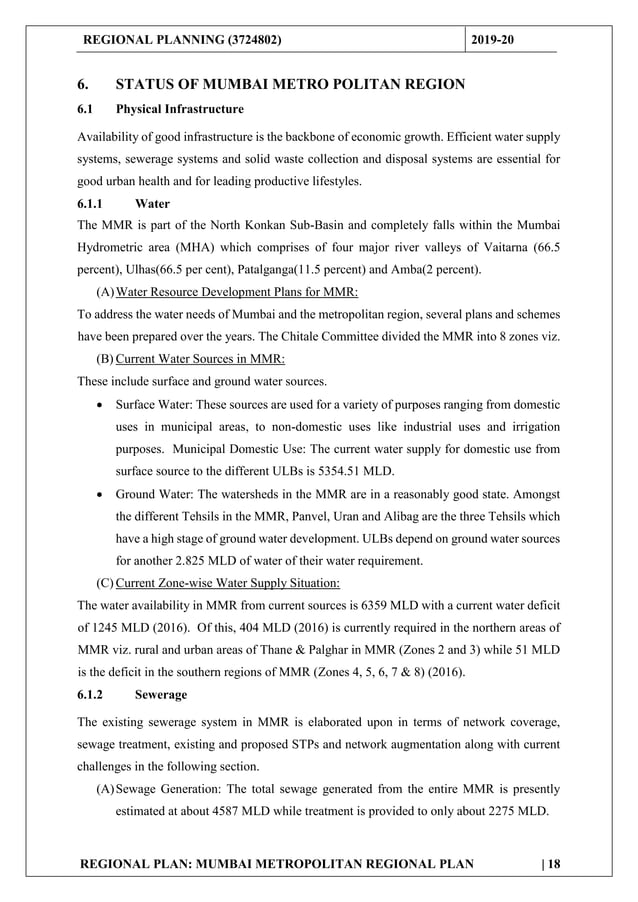 REGIONAL PLAN: A CASE OF MUMBAI METROPOLITAN REGION | PDF