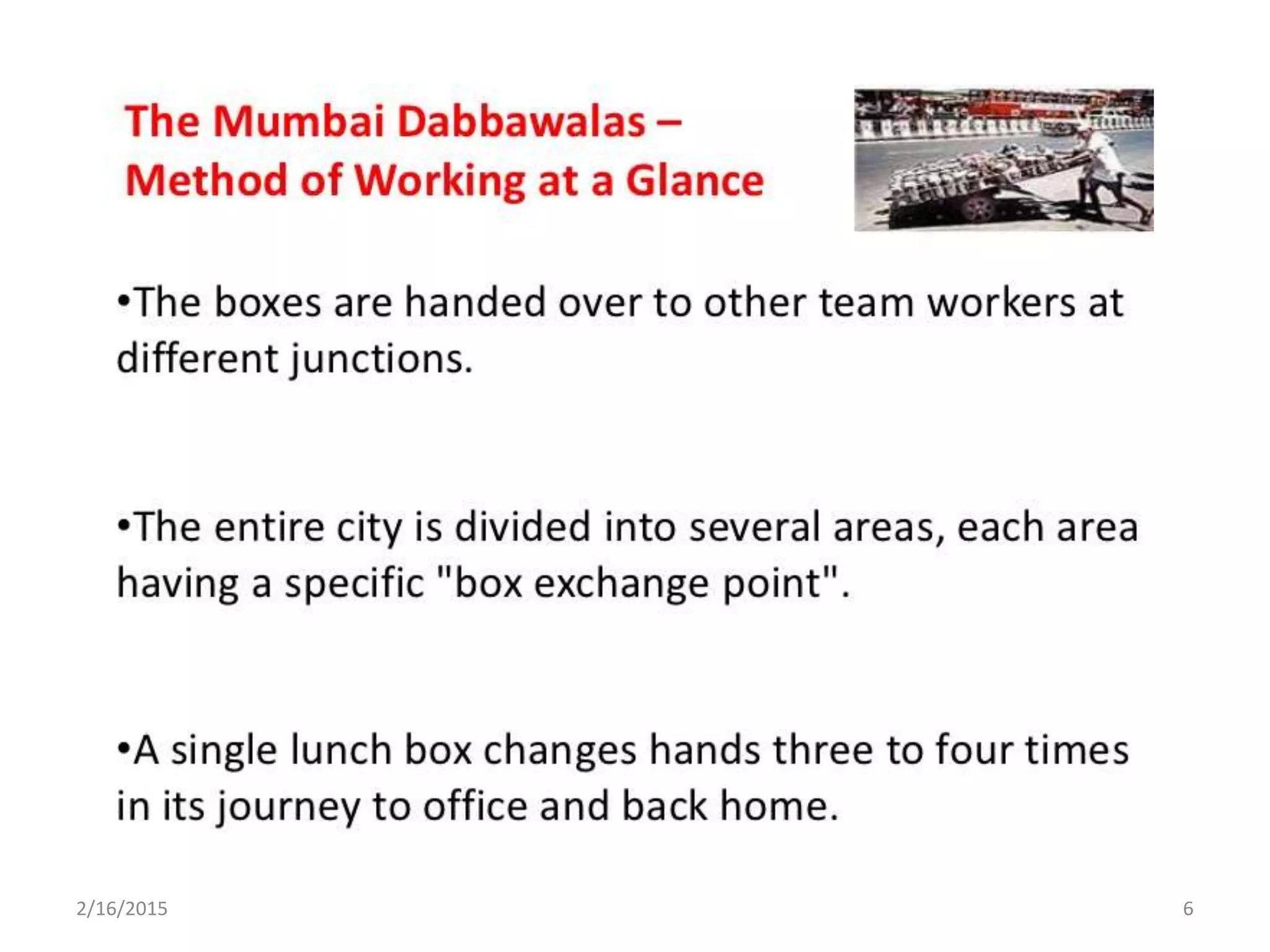 Mumbai’s dabbawalas’ Case Study | PPT