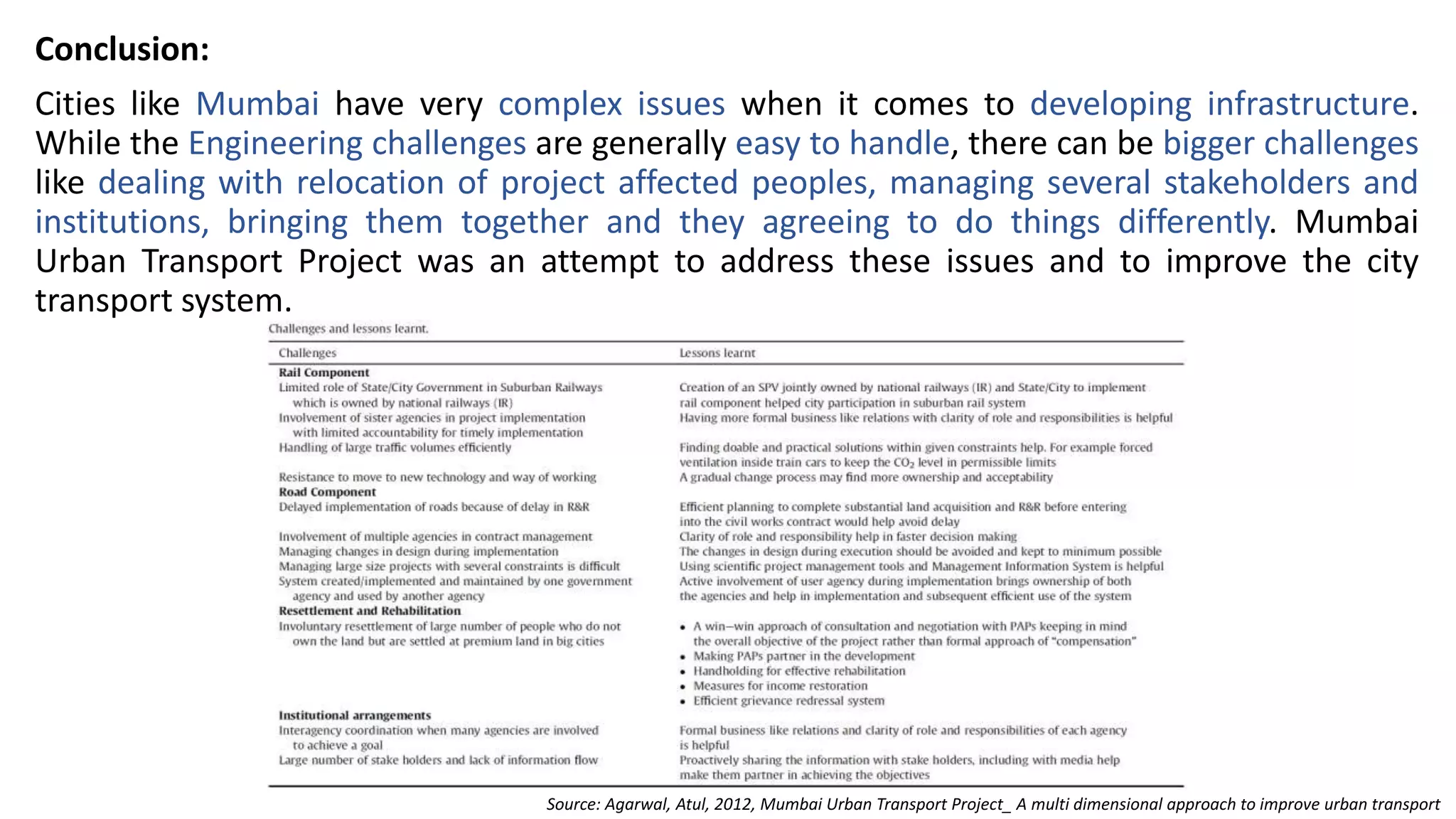 Mumbai Urban Transport Project Study | PPTX