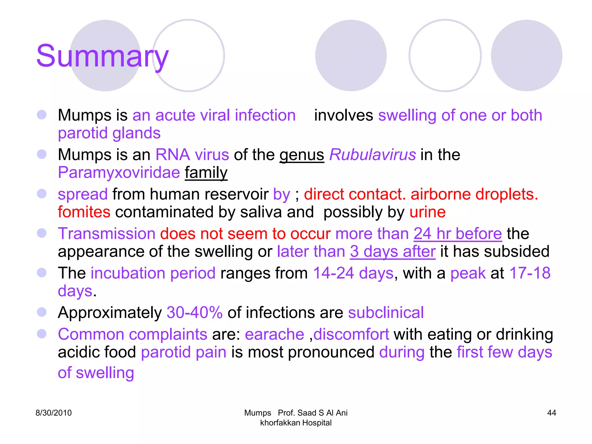 Mumps | PPT