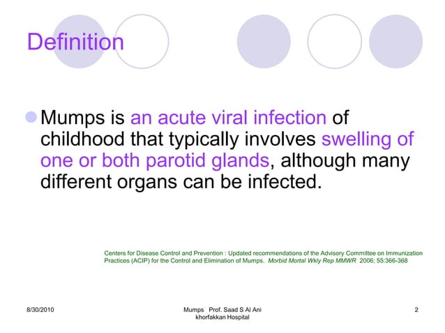 Mumps | PPT