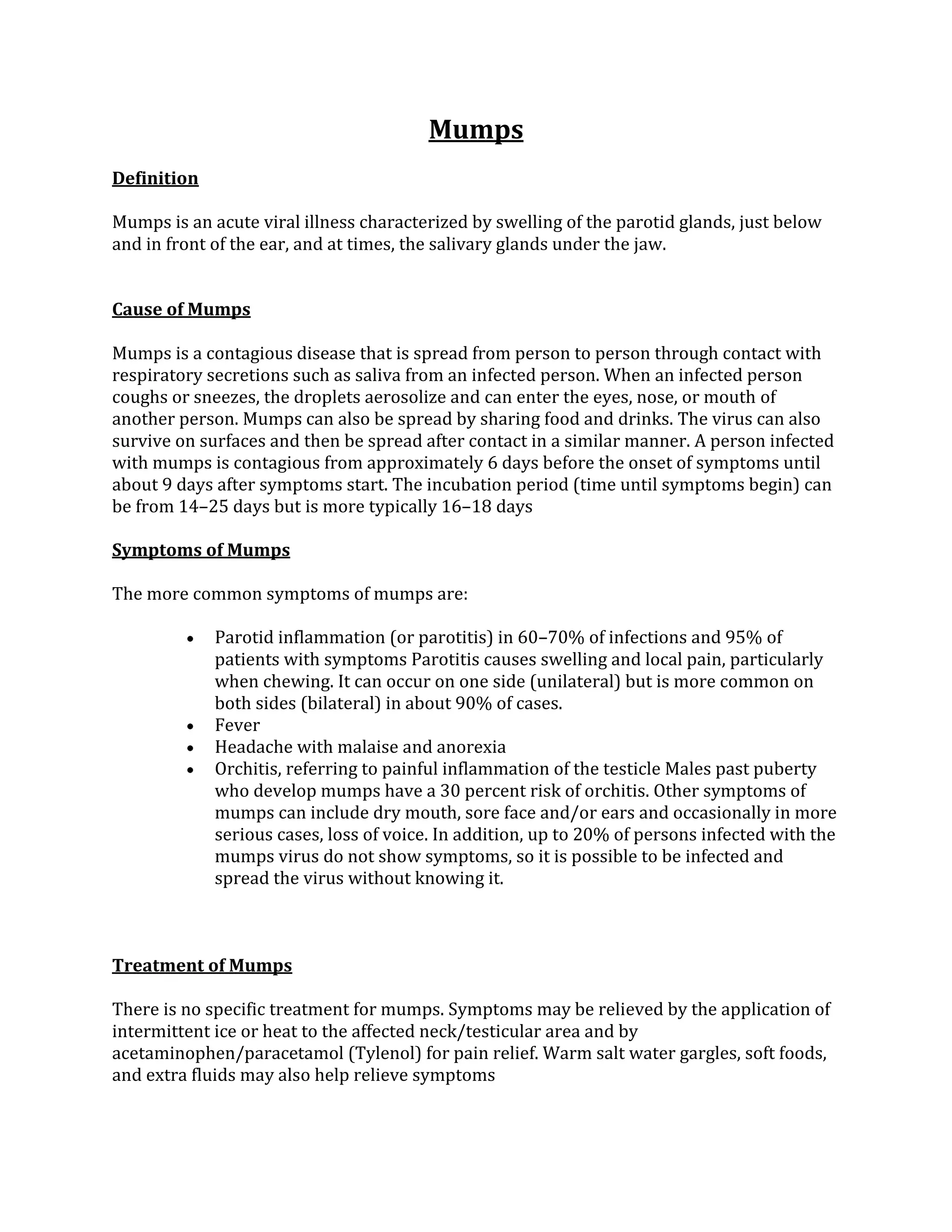 Mumps and its homeopathic treatment in Chembur, Mumbai, India | DOCX