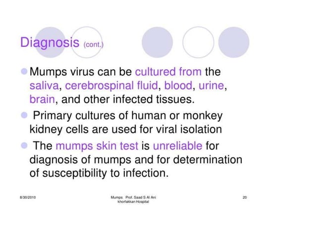 Viral Parotitis Mumps Ppt