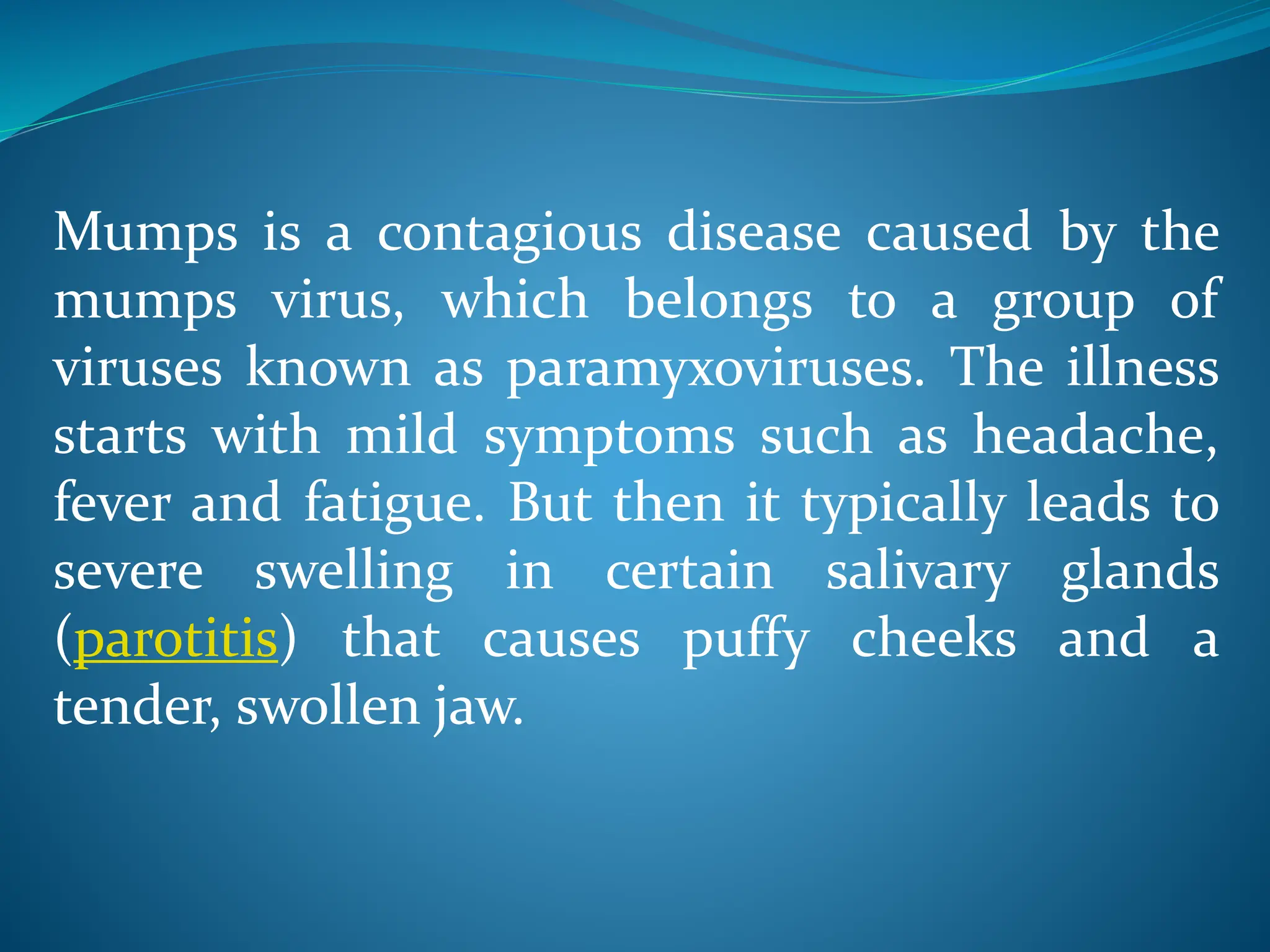 MUMPS Department of Physiotherapy, SHUATS | PDF