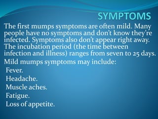 MUMPS Department of Physiotherapy, SHUATS | PPT