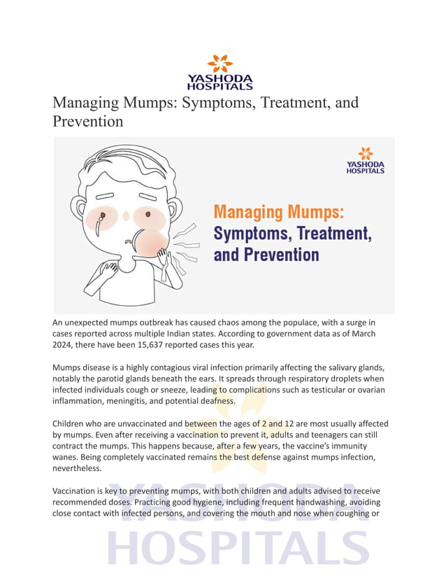 Managing Mumps: SymptomsandTreatment and | PDF