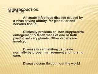 Mumps for paramedicals | PPTX