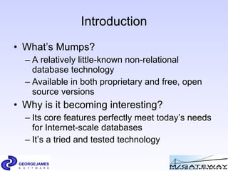 Mumps the Internet scale database | PPT