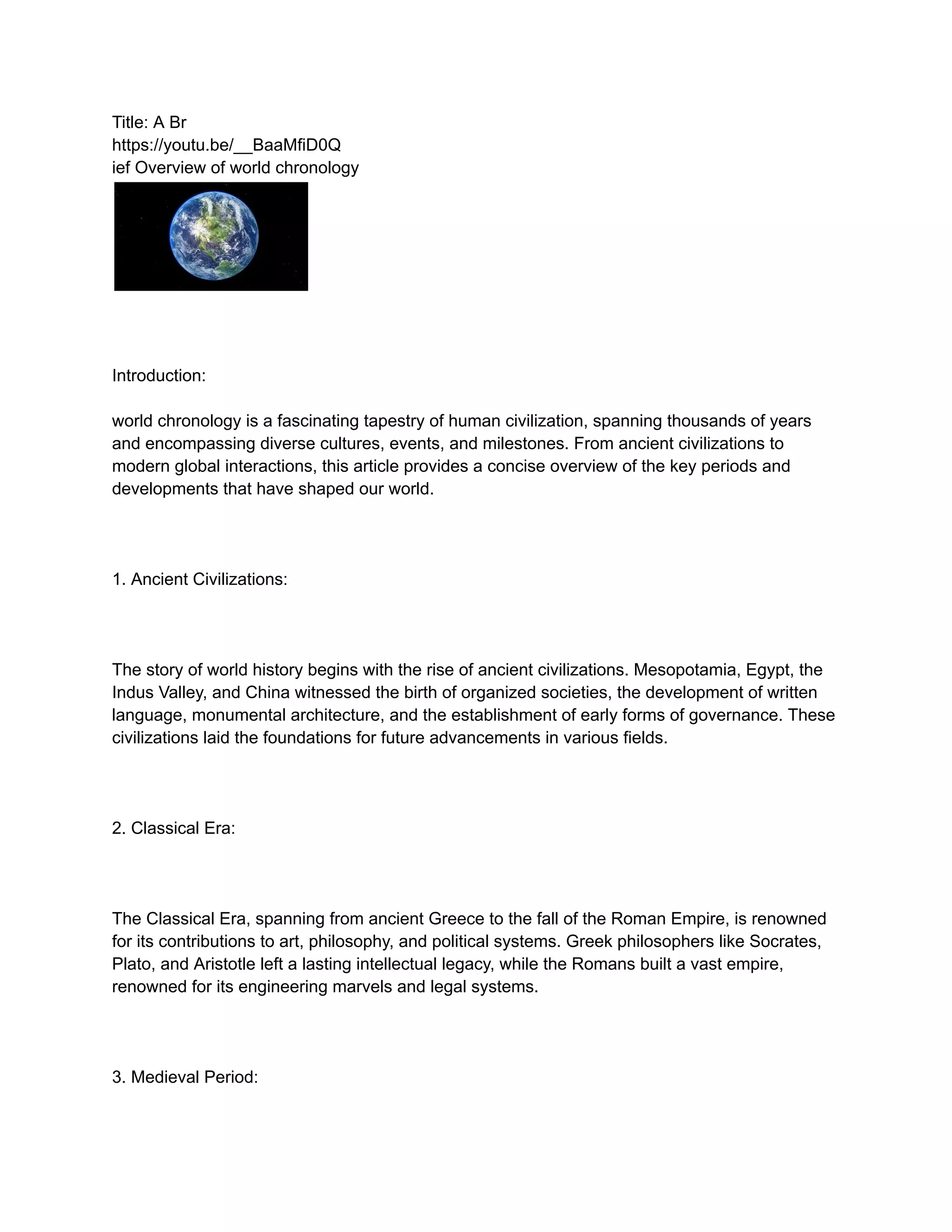 World history | PDF | Geography | Science