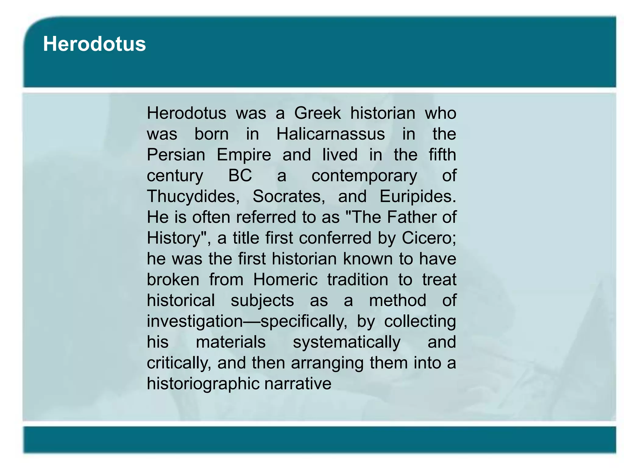 Historians in ancient history | PPTX