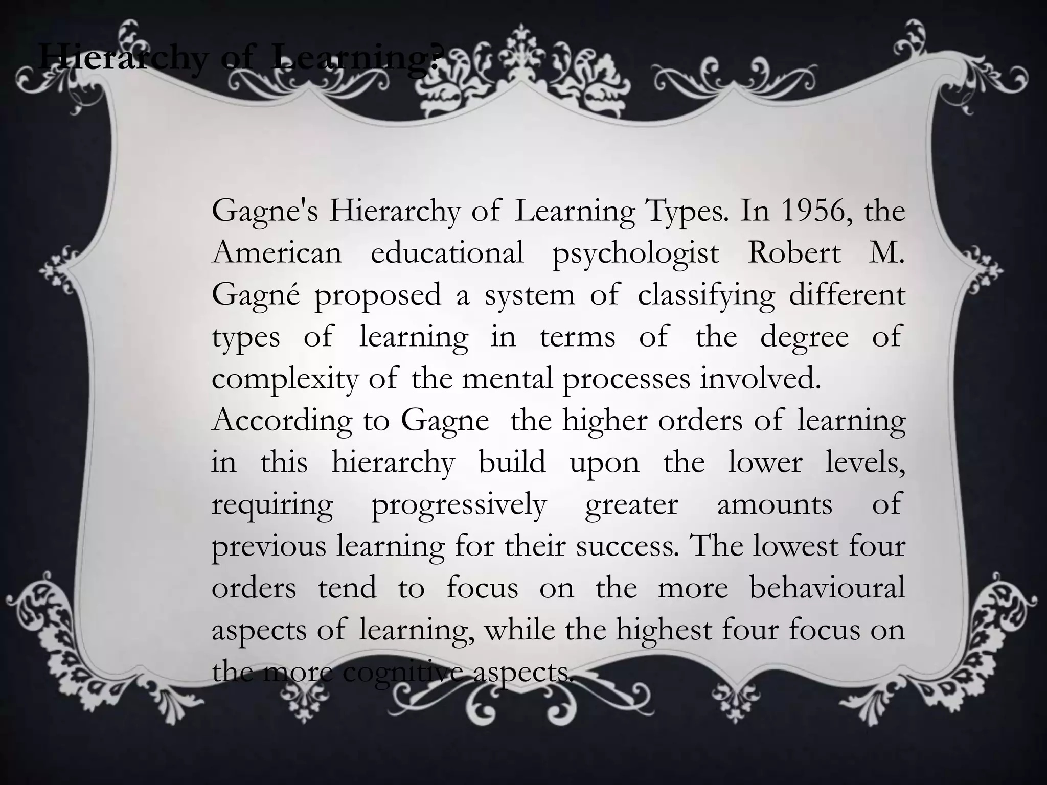 gagnes heirarchy of learning | PPTX