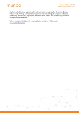 Munbo Software - Bringing the Passion Back to Application Development | PDF