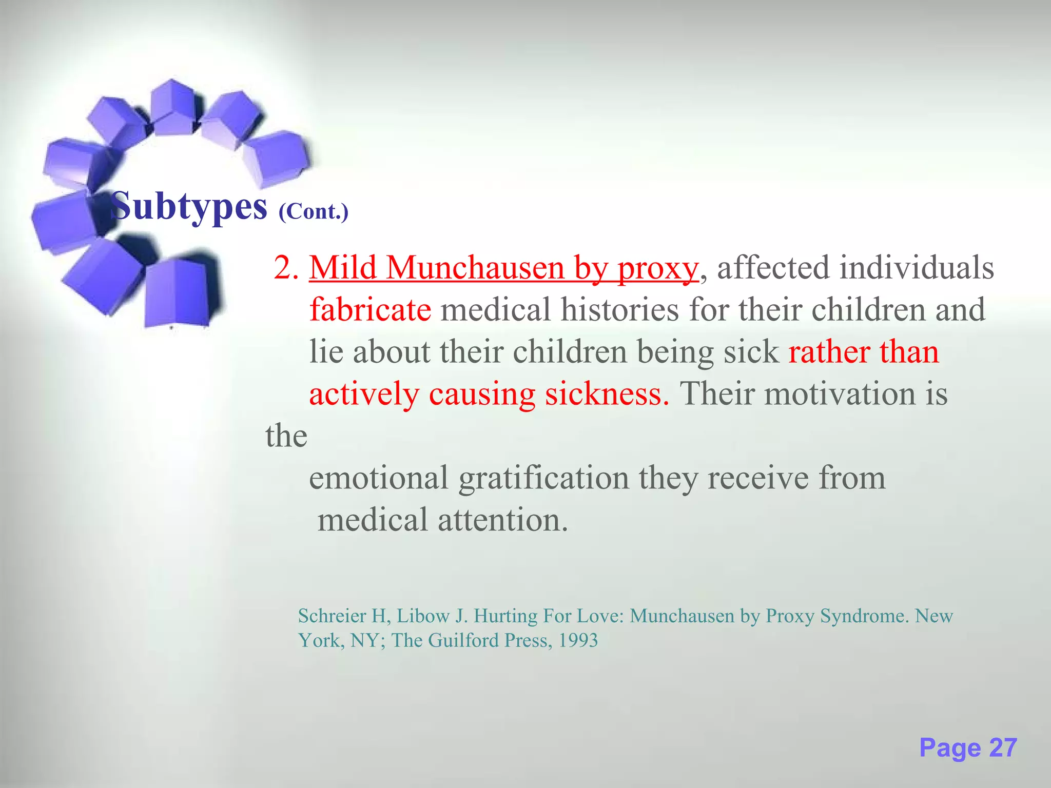 Munchausen by proxy | PPT