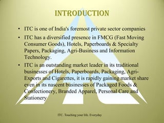 PPT OF ITC (INDIA TOBACCO COMAPANY) | PPTX