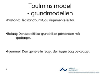 Mundtlig fremstilling 3, argumentation og disposition | PPTX