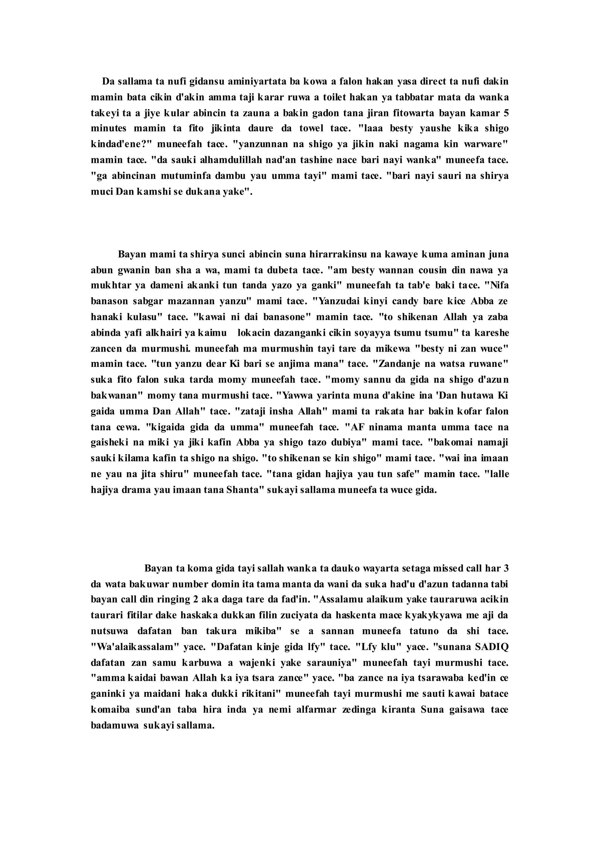 MUFEEDAH HAUSA NOVELS | DOC