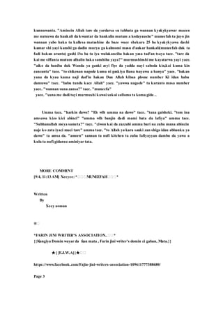 MUFEEDAH HAUSA NOVELS | DOC